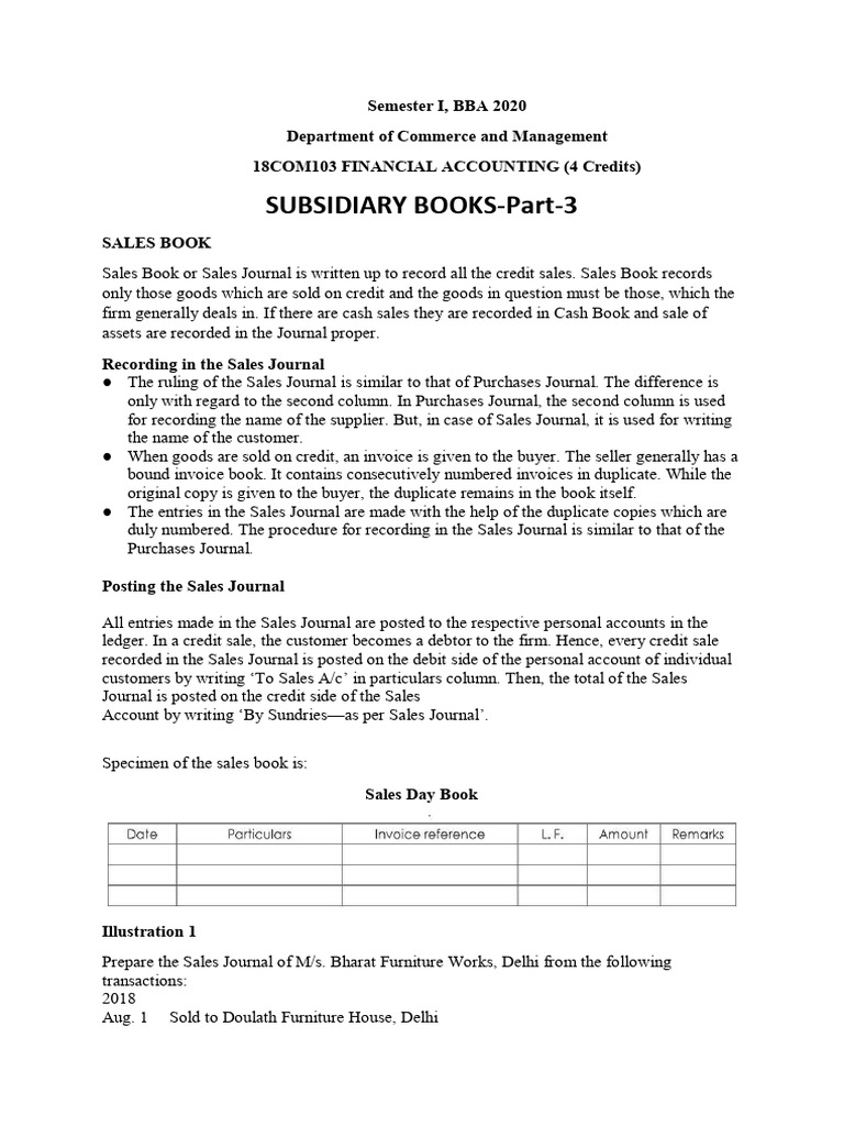 Reading Material Subsidiary Book 3 | PDF | Debits And Credits ...