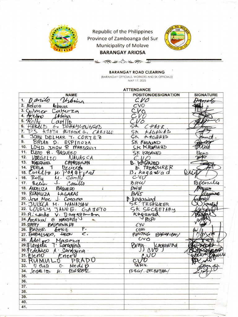 Road Clearing Attendance | PDF