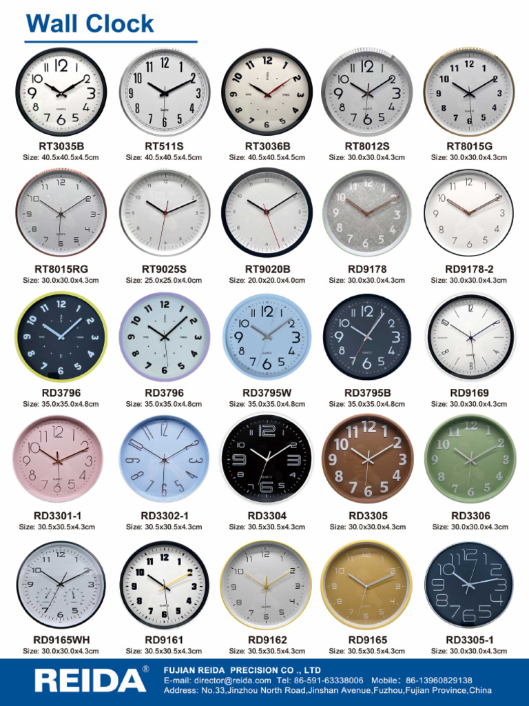 Reida Plastic & Metal Wall Clock | PDF