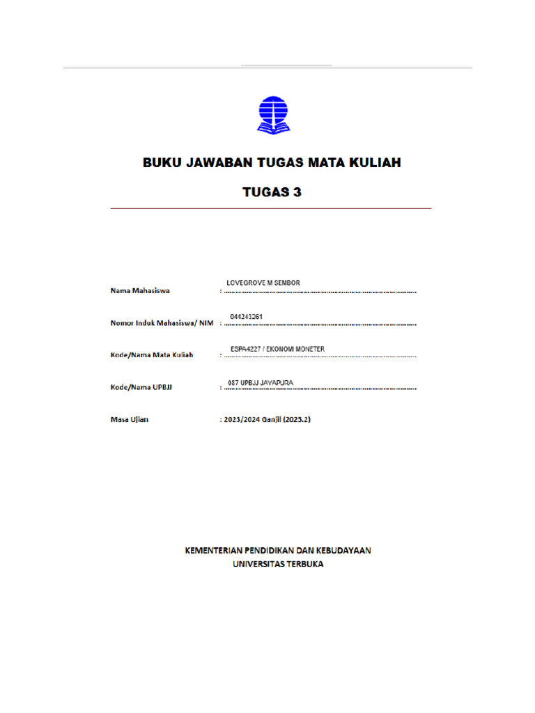 Tuga 3 Ekonomi Moneter | PDF