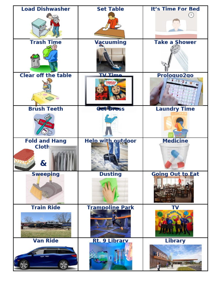 Schedule Images For Adults or Children With ASD | PDF