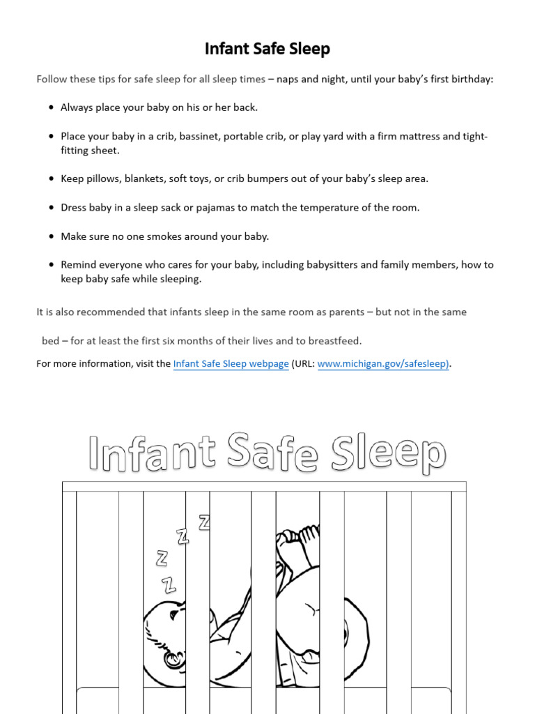 Infant Safe Sleep Coloring Sheet | PDF