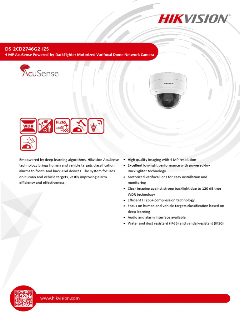 DS-2CD2746G2-IZS-C - Datasheet - V5.5.112 - 20230217 - Copie | PDF | Camera Lens | Field Of View