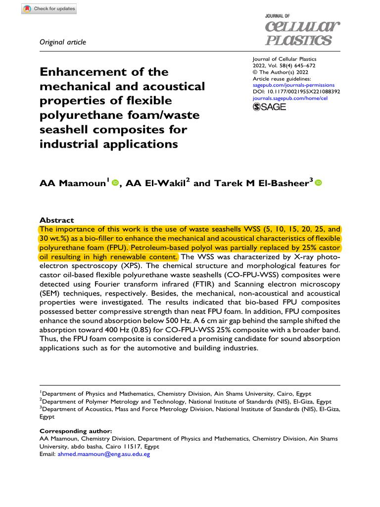 Maamoun Et Al 2022 Enhancement of The Mechanical and Acoustical ...