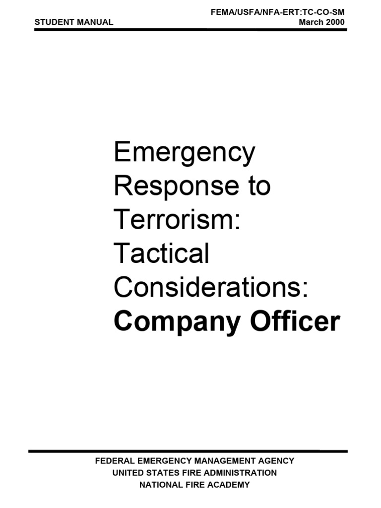 Emergency Response To Terrorism-Tactical Considerations-Company Officer ...