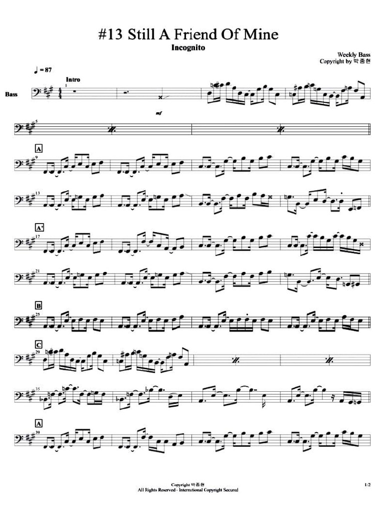 Still A Friend of Mine Bass | PDF