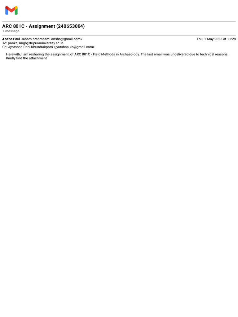 Gmail - ARC 801C - Assignment (240653004) | PDF