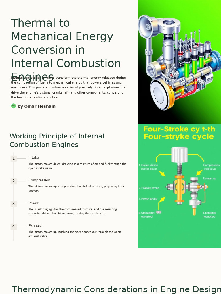 Thermal To Mechanical Energy Conversion in Internal Combustion Engines ...