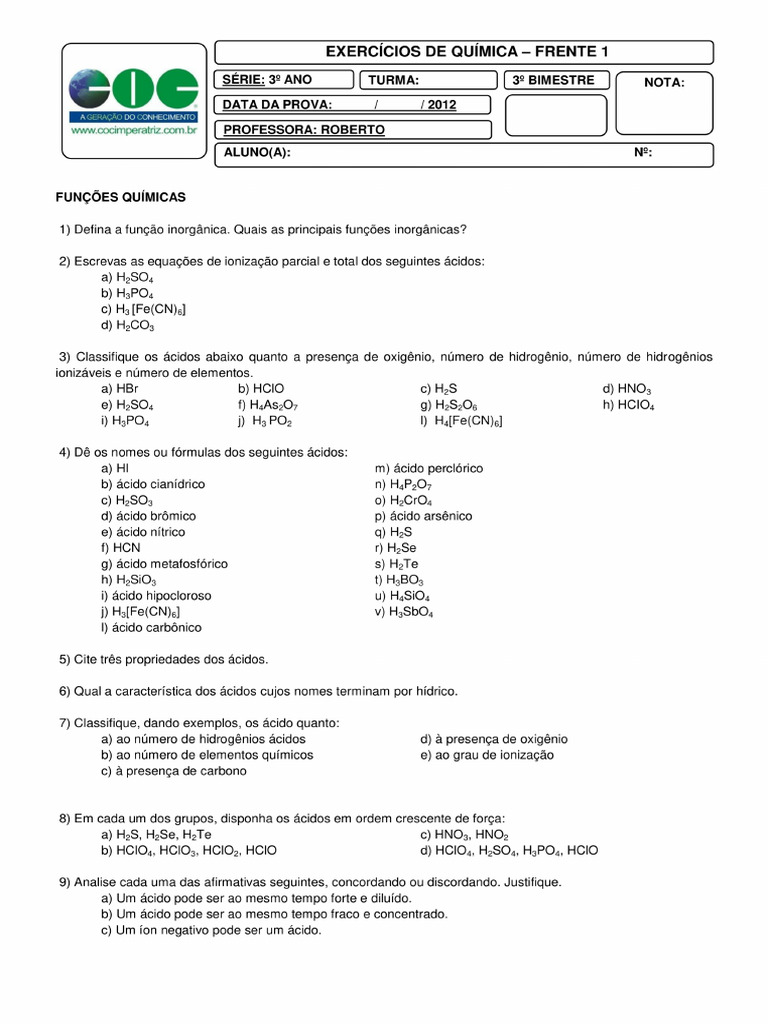 3quimica Roberto Func Inorg | PDF
