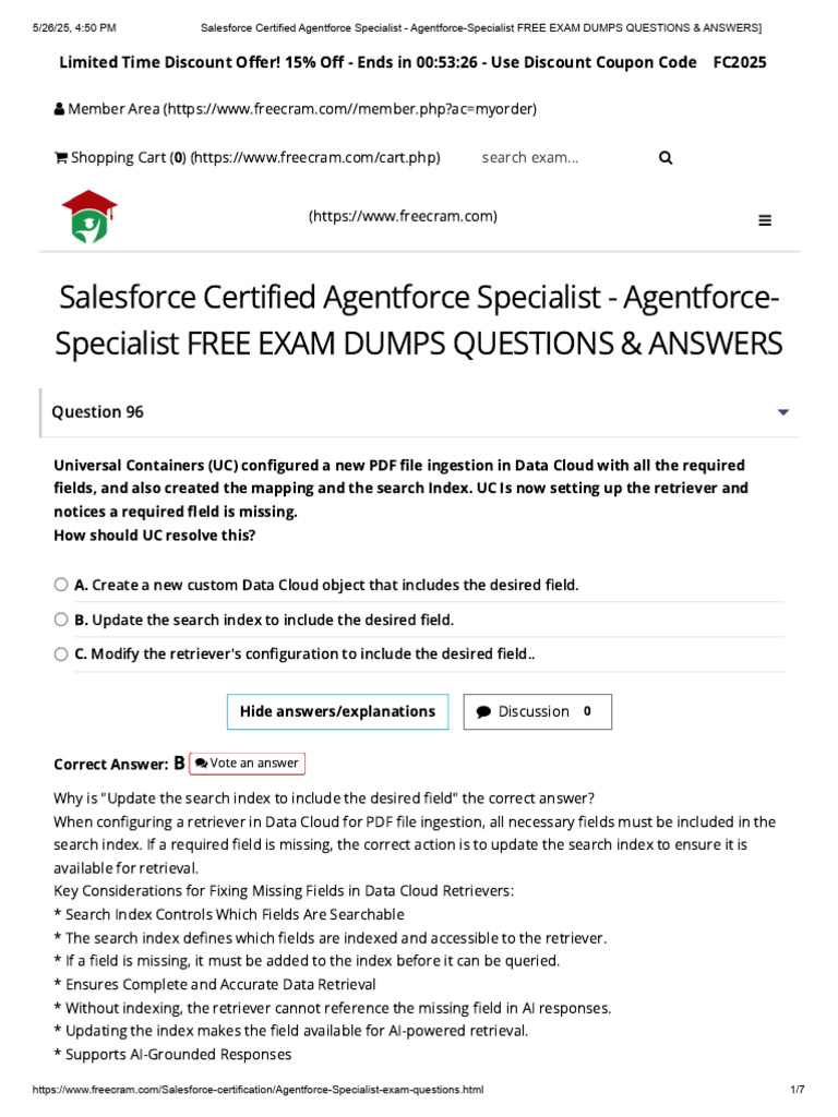 Salesforce Certified Agentforce - 20 | PDF | Enterprise Resource Planning | Search Engine Indexing