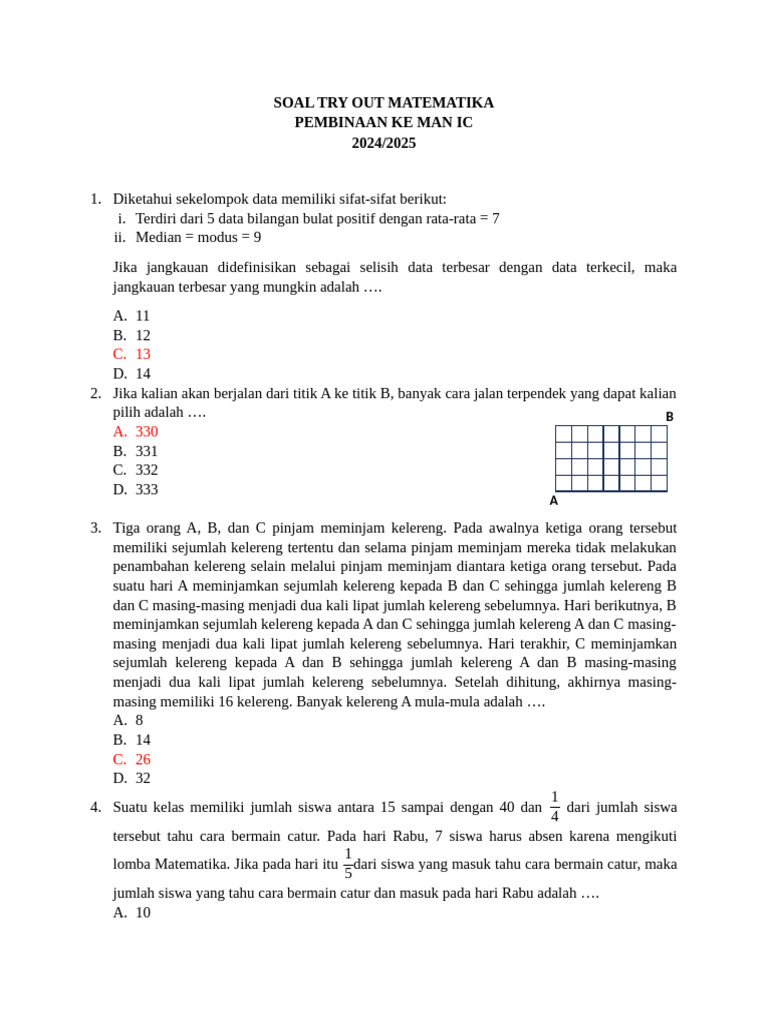 Soal Try Out Matematika | PDF