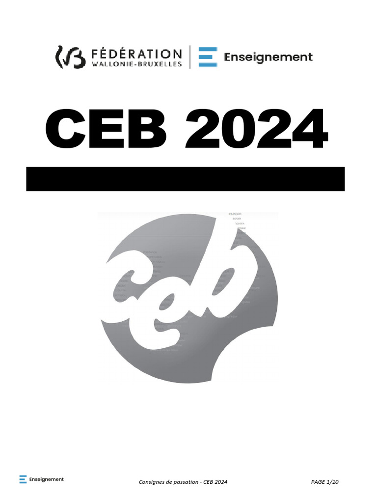 Consignes de Passation CEB 2024 | PDF | Phrase | Linguistique