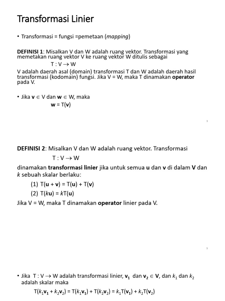 Transformasi Linear | PDF