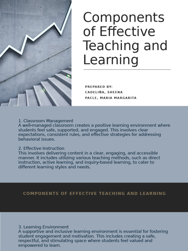 Components of Effective Teaching and Learning | PDF | Learning | Teachers