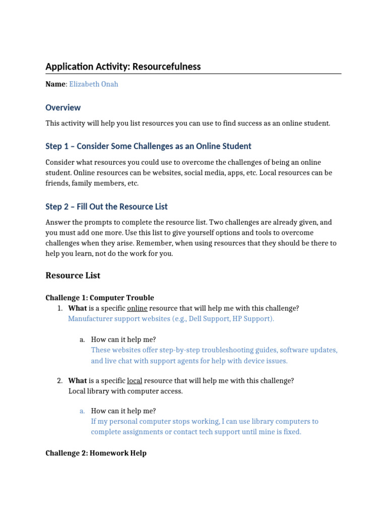 pc103 W06 Document Applicationactivityresourcefulness | PDF | Technical Support | Computing