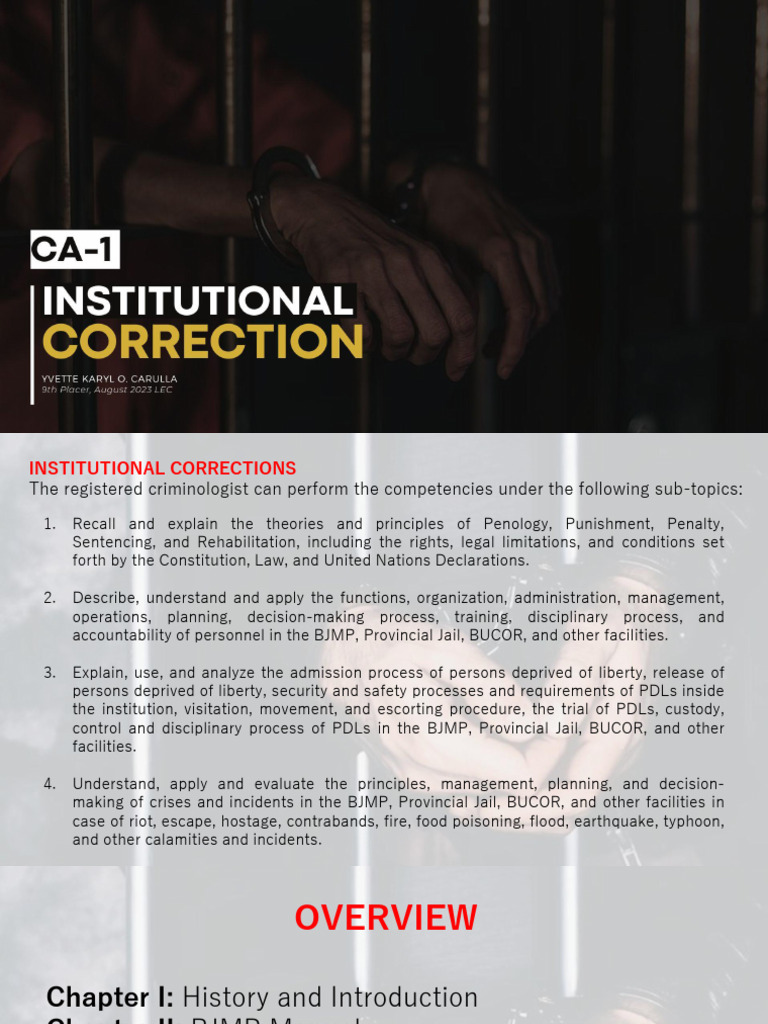 Ca1-Institutional Corrections | PDF | Prison | Punishments
