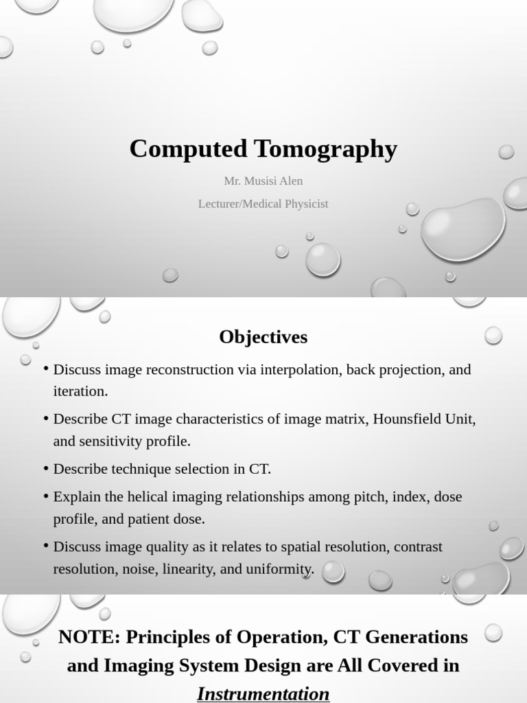 11 Lecture 11 Computed Tomography DMR | PDF | Ct Scan | Optical Resolution