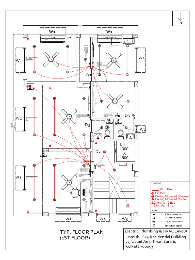 Unmish 1st Floor Proposed Layout | PDF | Electrical Wiring | Electrical Engineering