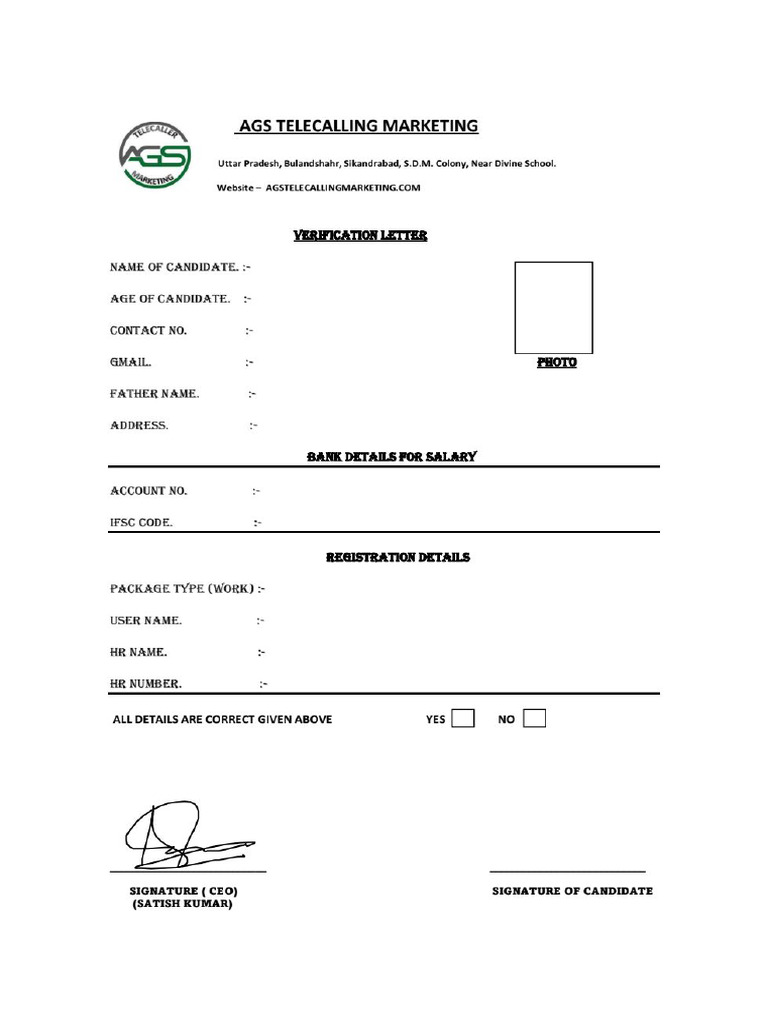 Verification Form | PDF