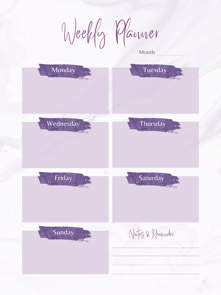 Purple Minimal Floral Illustration Weekly Planner - 20250526 - 075945 ...