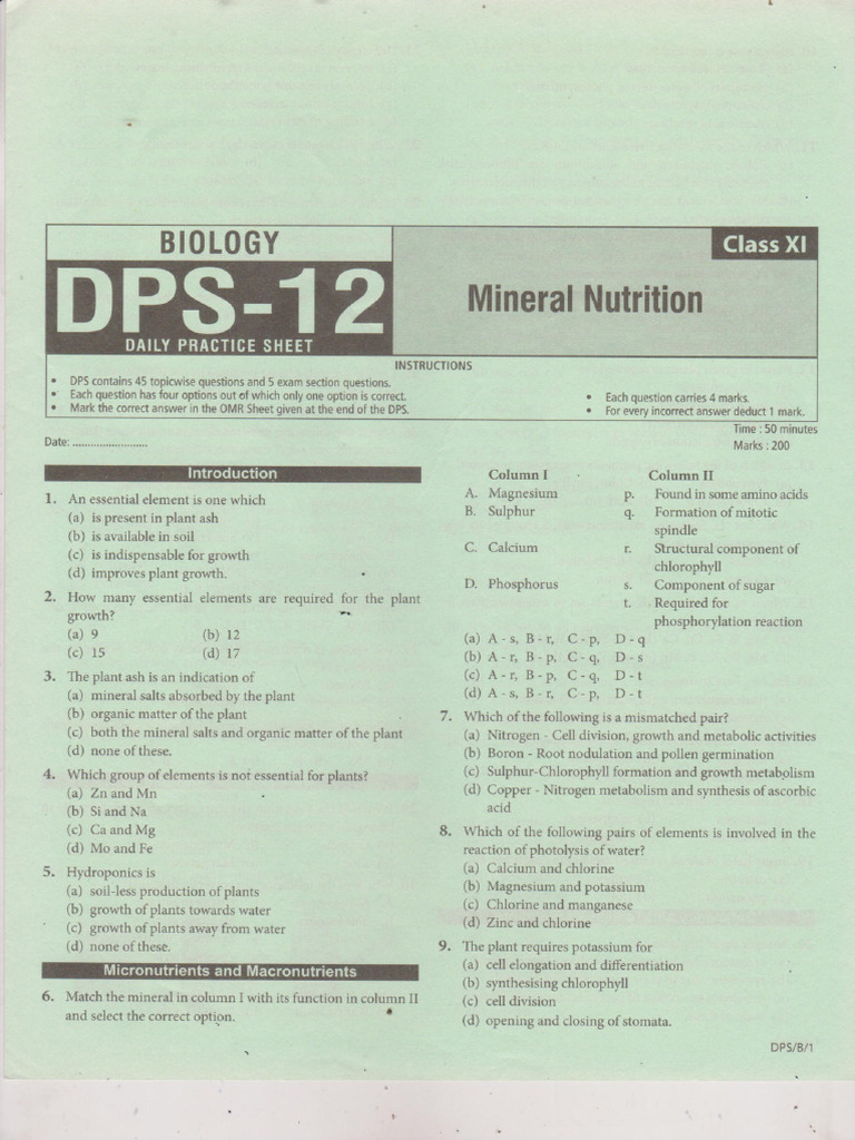 DPS - Bio - 12 | PDF