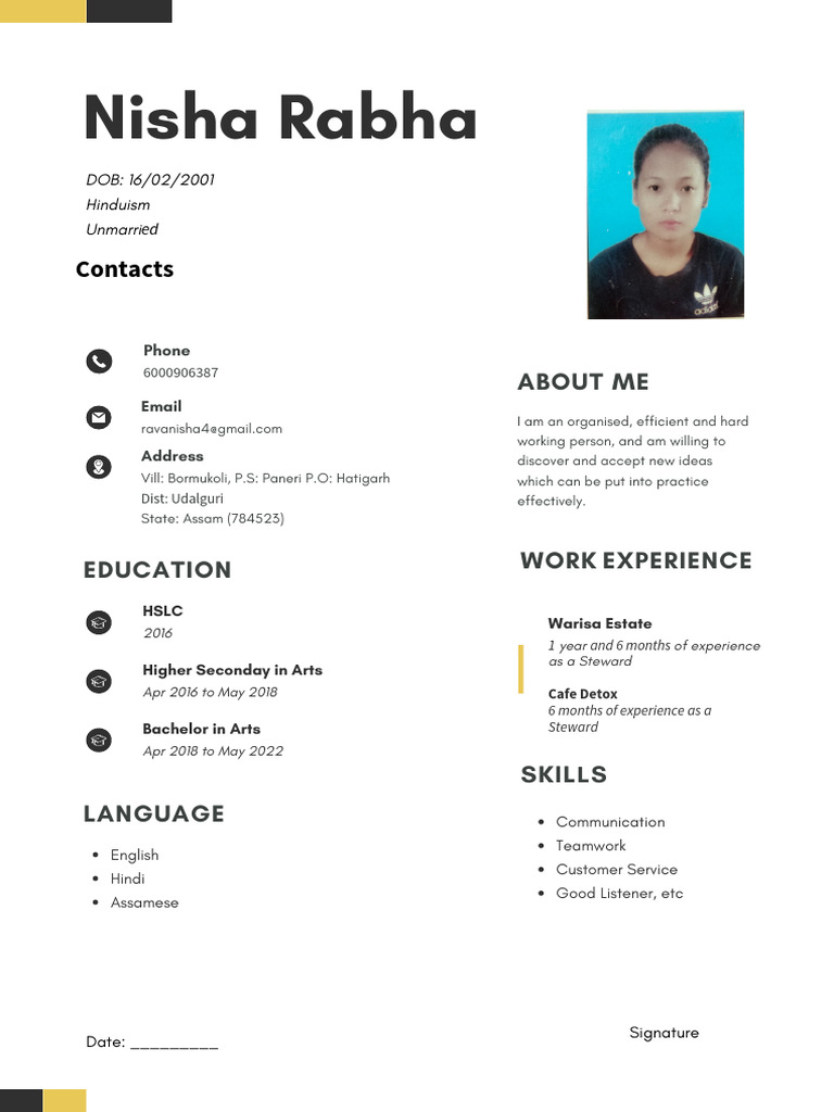 Nisha Rabha Resume | PDF
