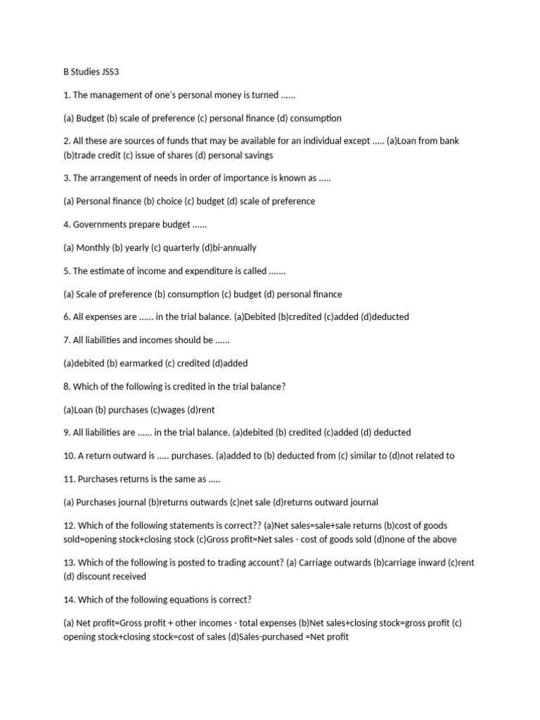 B Studies JSS3 Second term exam-WPS Office | PDF