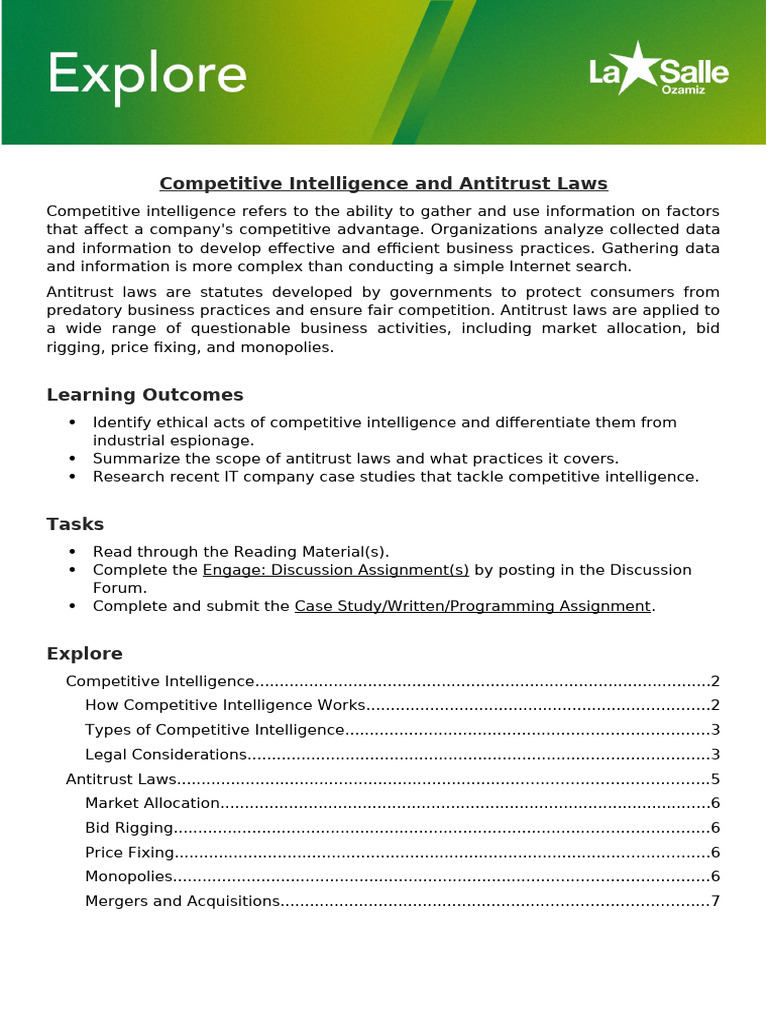 05 Competitive Intelligence and Antitrust Laws | PDF | United States ...