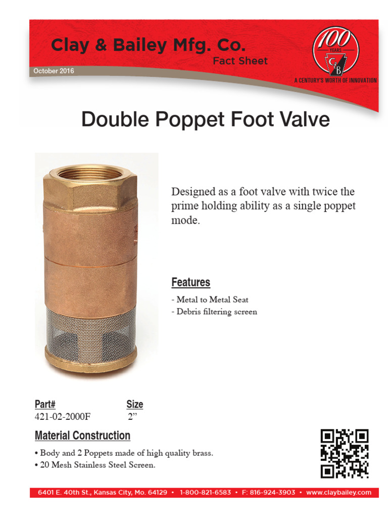 Double Poppet Foot Valve2 | PDF