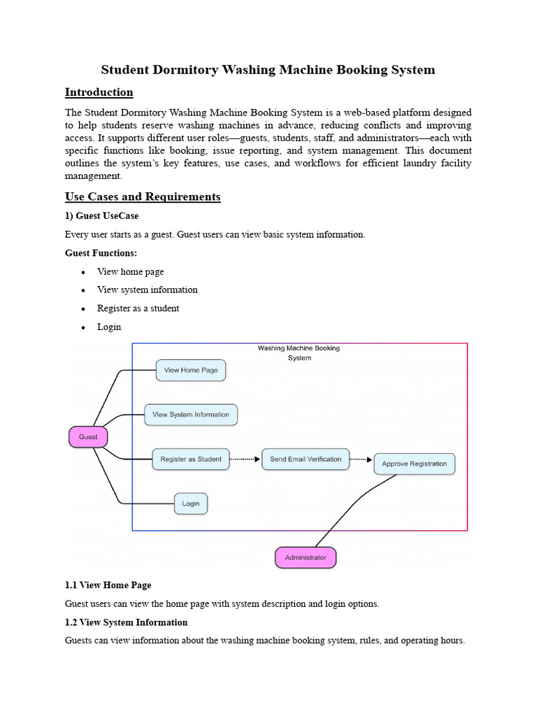 Student Dormitory Laundry Booking System | PDF | Washing Machine | Password