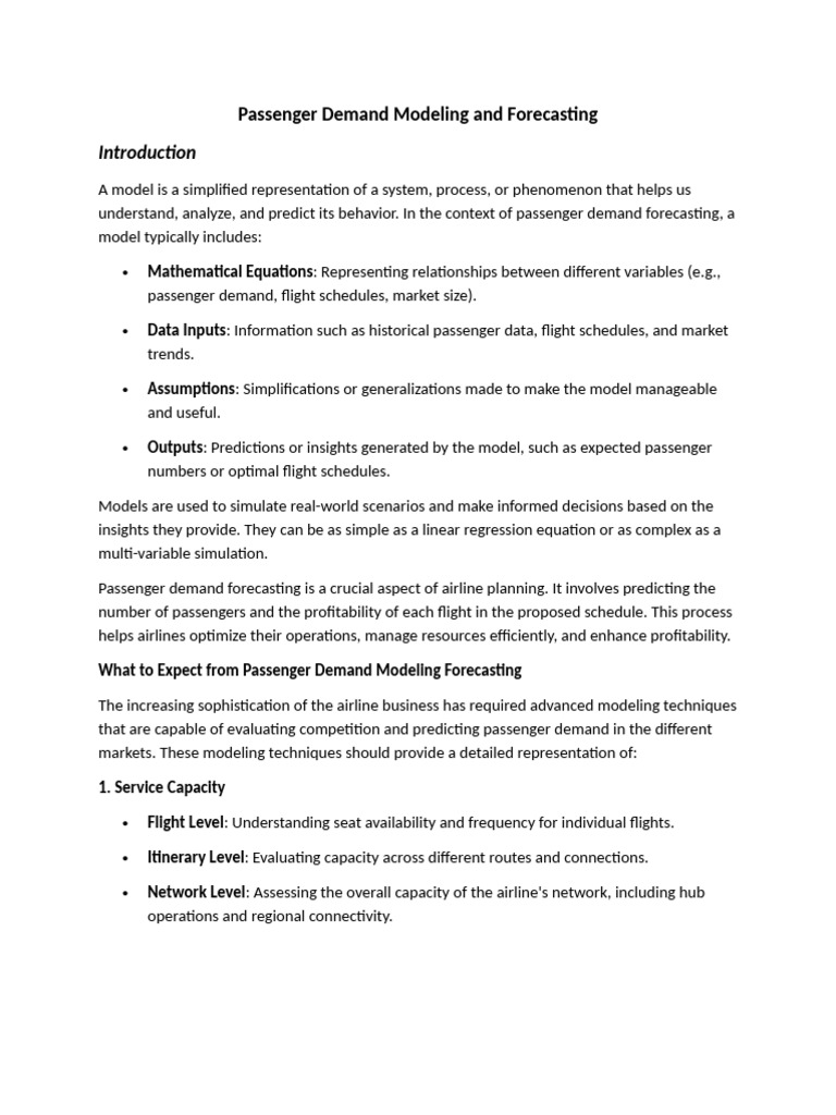 Passenger Demand Modeling and Forecasting | PDF | Airlines | Forecasting
