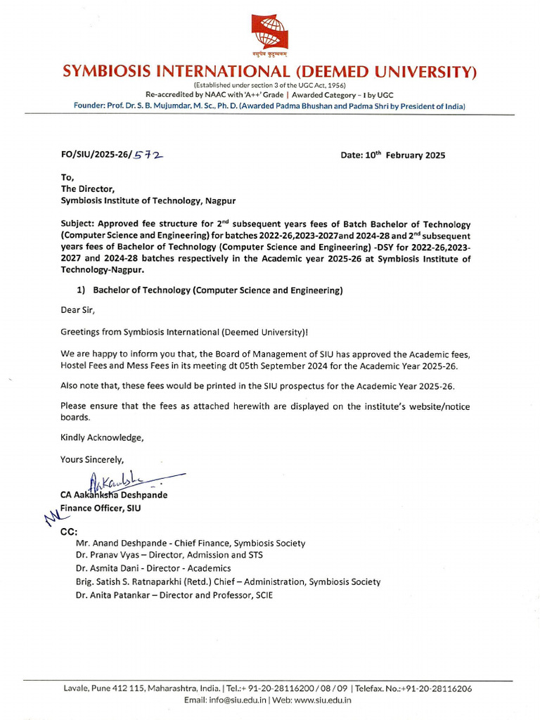 SIT Nagpur Fees | PDF