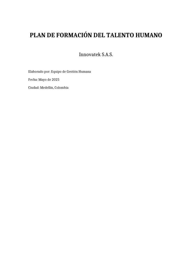 Plan Formacion Innovatek APA | PDF