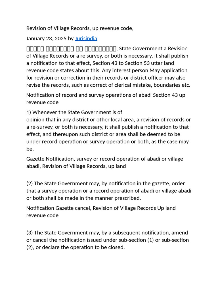 Revision of Village Land Records Guide | PDF | Common Law | Government