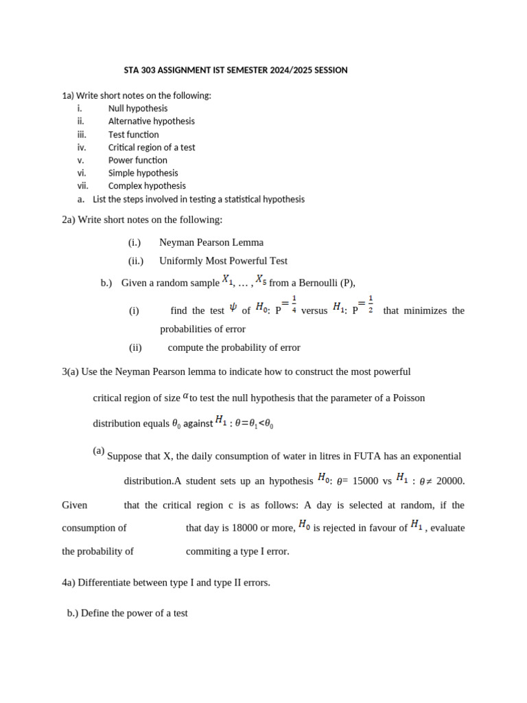 Sta 303 Exam Preparing 2025 | PDF | Scientific Method | Statistics