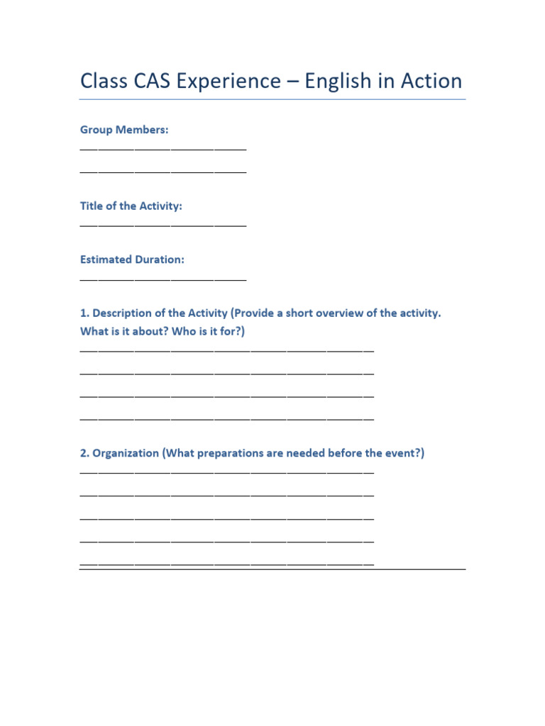 CAS - Event - Planning - Worksheet - English - in - Action (English ...