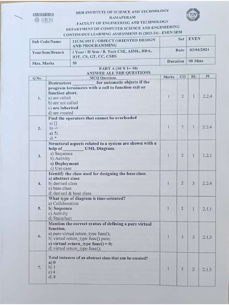 OODP CLA-2 Key | PDF