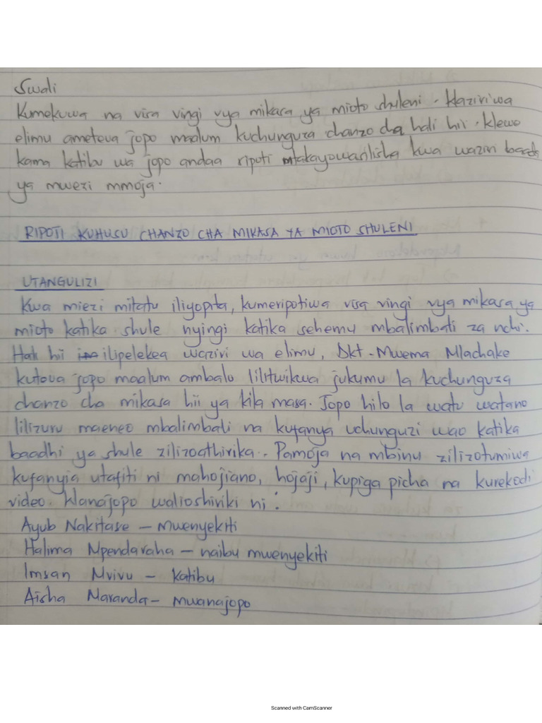 Insha Ya Ripoti | PDF