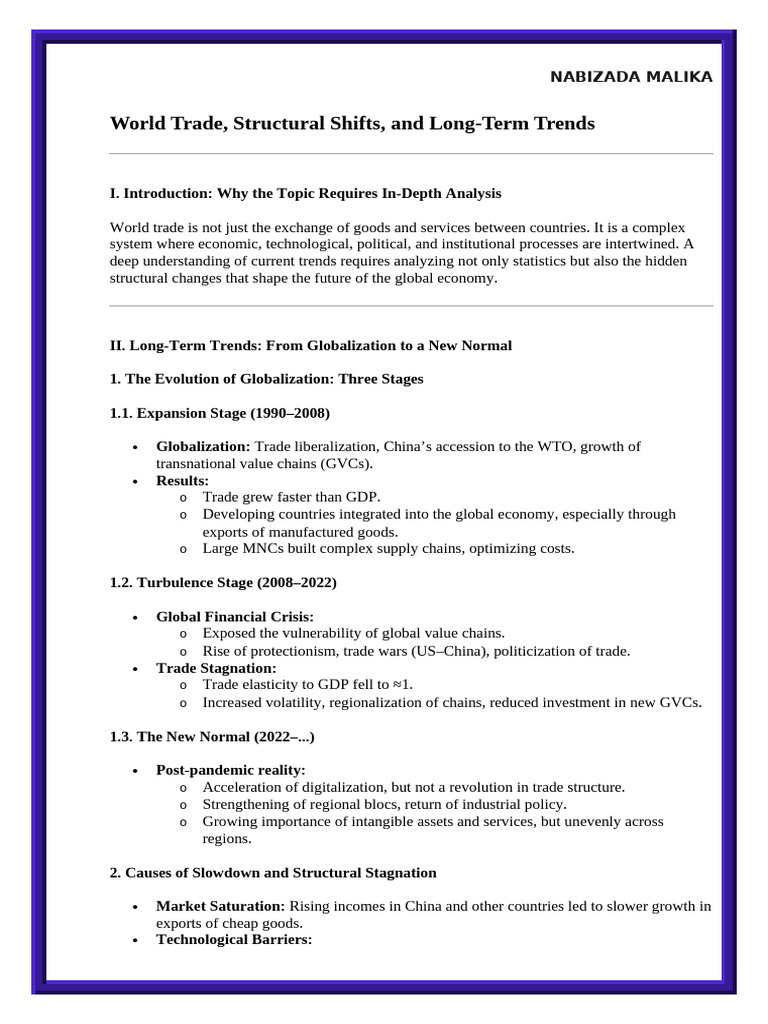 Global Trade Trends and Structural Shifts | PDF | World Trade ...