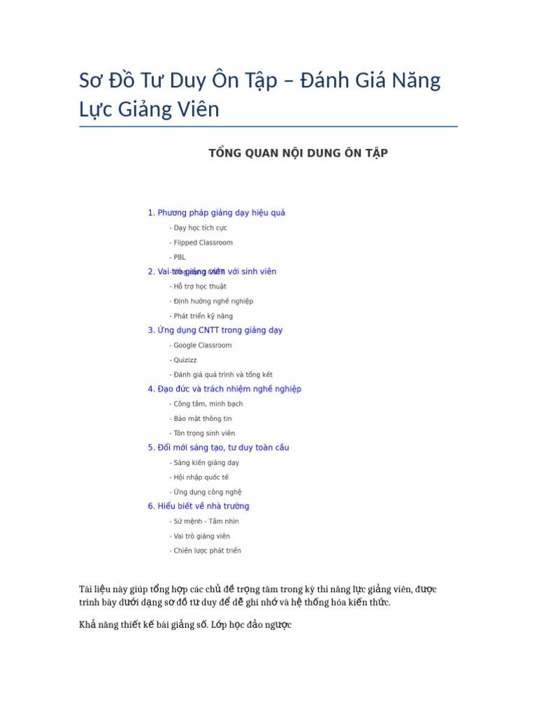 So Do Tu Duy On Tap Giang Vien | PDF
