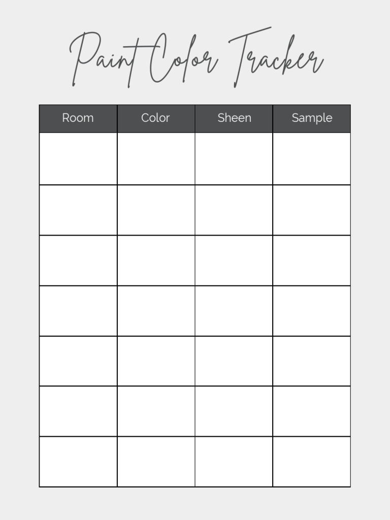 Paint Color Tracker | PDF