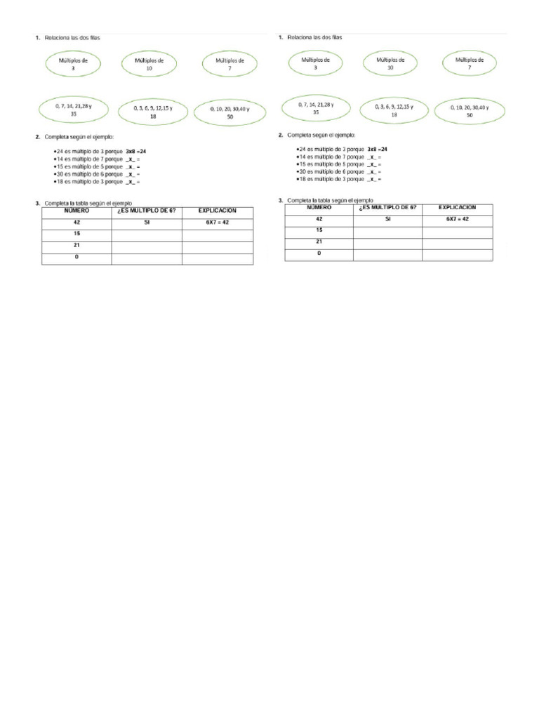 Ficha 1. Multiplos y Divisores | PDF