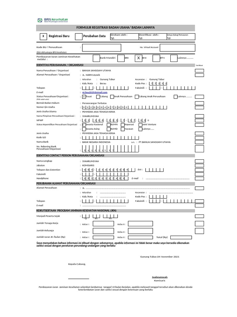 FORM REGISTRASI (Registrasi) | PDF