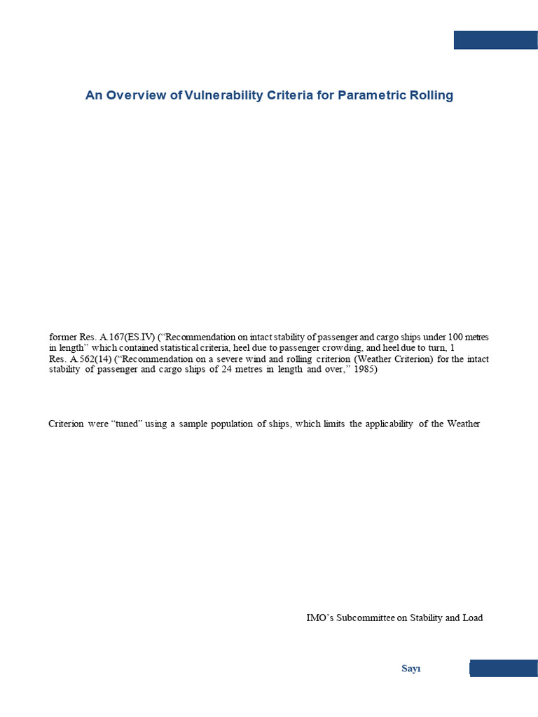 GIDBDERGI_2nd_generation_intact_stability_ParametricRoll_16012023 | PDF | Resonance | Ships