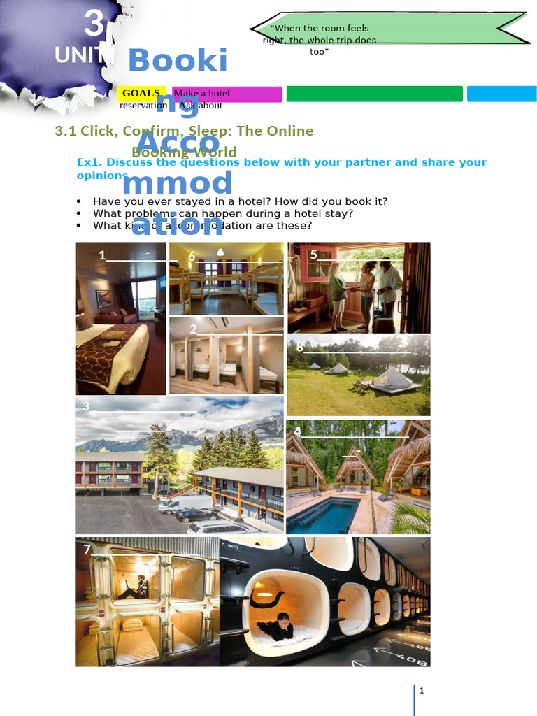 Booking An Accommodation | PDF | Verb | Linguistics