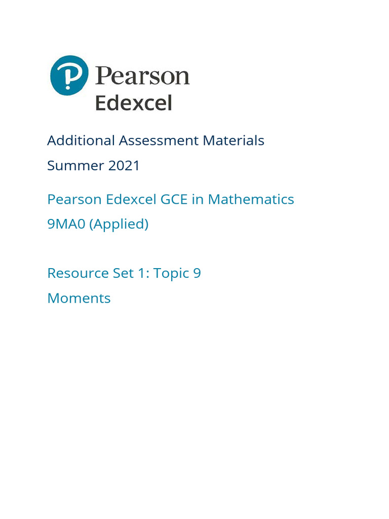 Topic 9 Moments Test Questions | PDF | Educational Assessment | Force