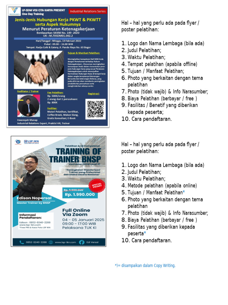 Pembuatan Flyer Atau Poster Pelatihan | PDF