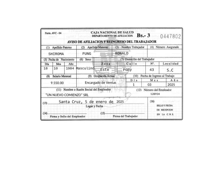 formulario-AVC-04 3 | PDF
