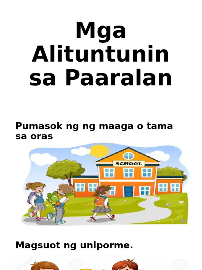 Mga Alituntunin sa Paaralan | PDF