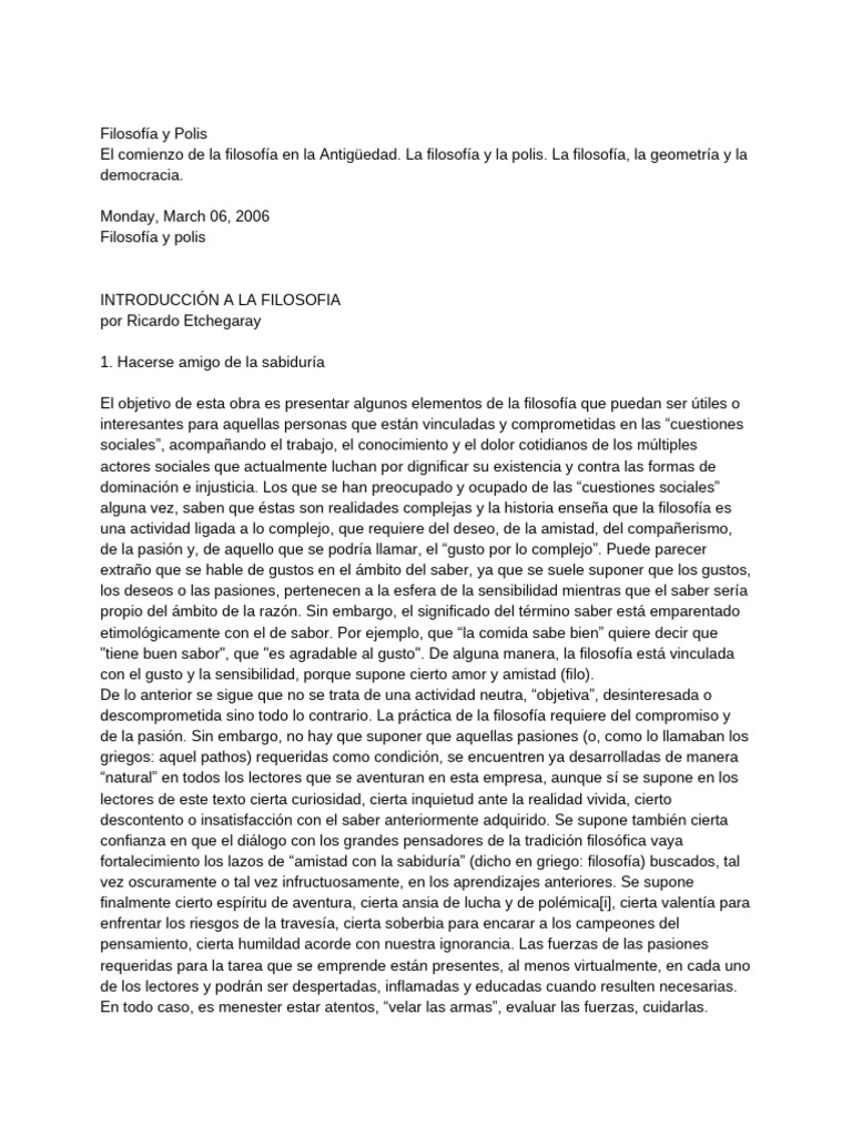 Filosofía y Polis | PDF | Sócrates | Racionalidad